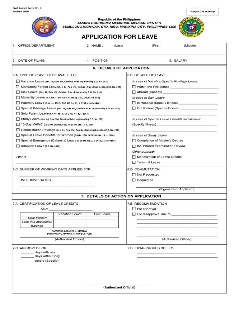 Leave Application Form Guidelines | PDF