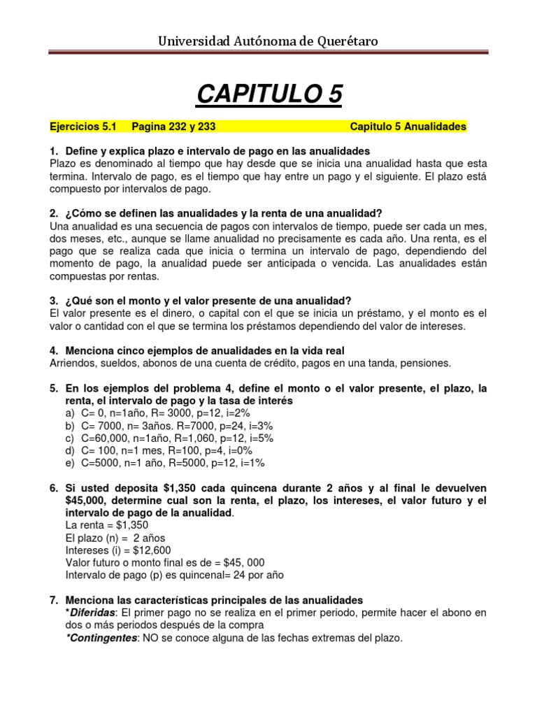 Ejercicios Del Cap 5 PDF | PDF