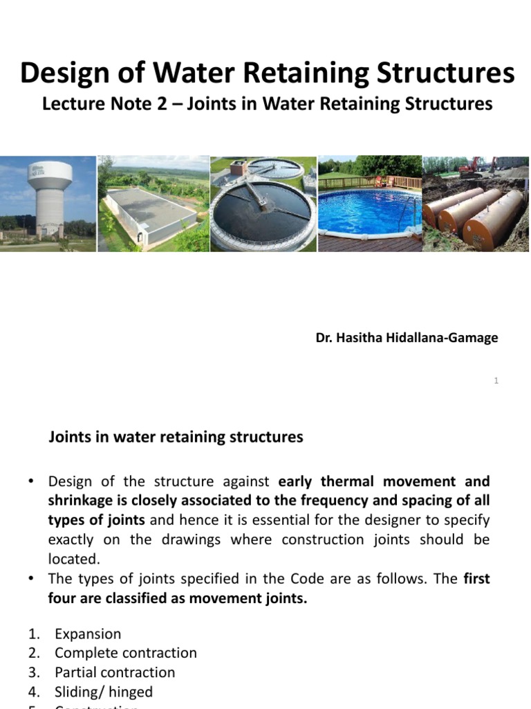 WRS Lecture Note 2 – Joints in Water Retaining Structures | PDF ...