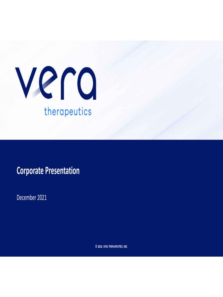 Vera Therapeutics - Public Presentation - December 2021 - VF | PDF ...