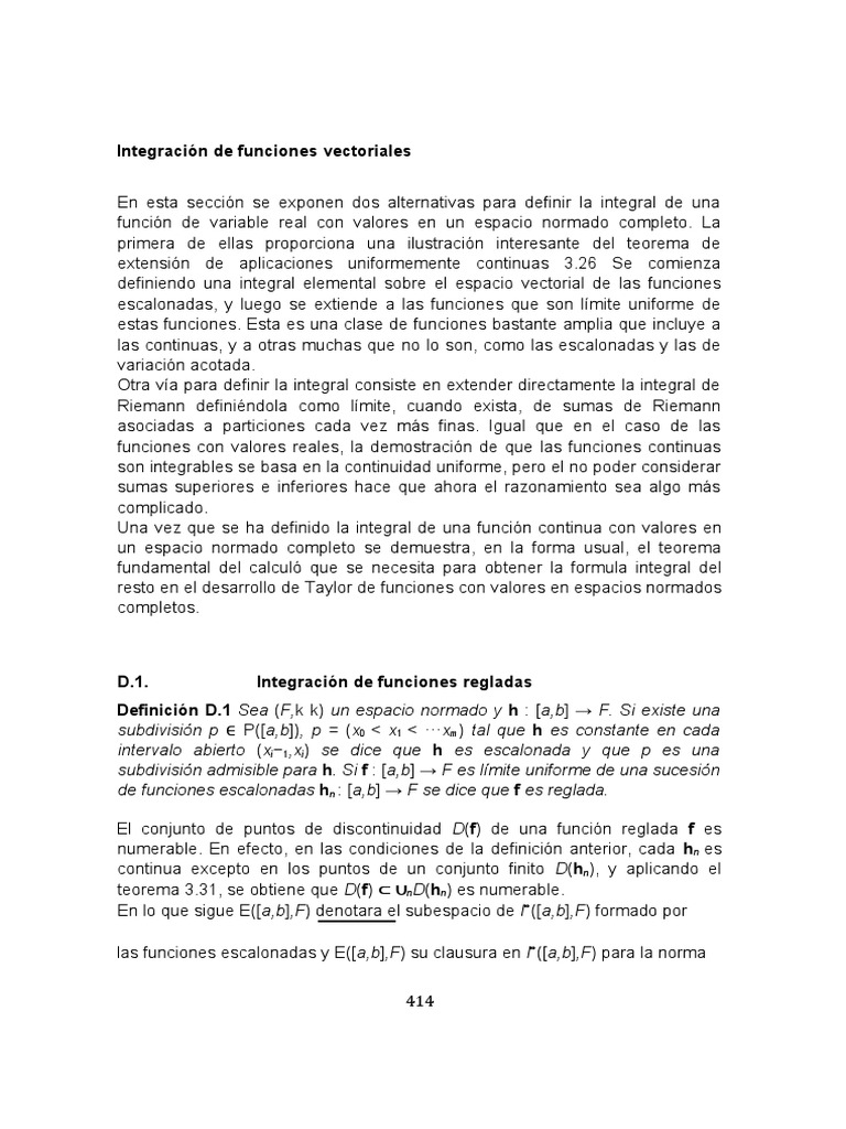 Integración de Funciones Vectoriales | PDF