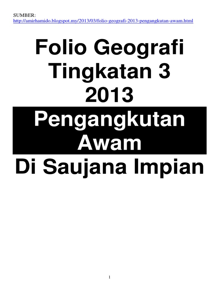 Contoh Folio Geografi Tingkatan 2 Pengan | PDF