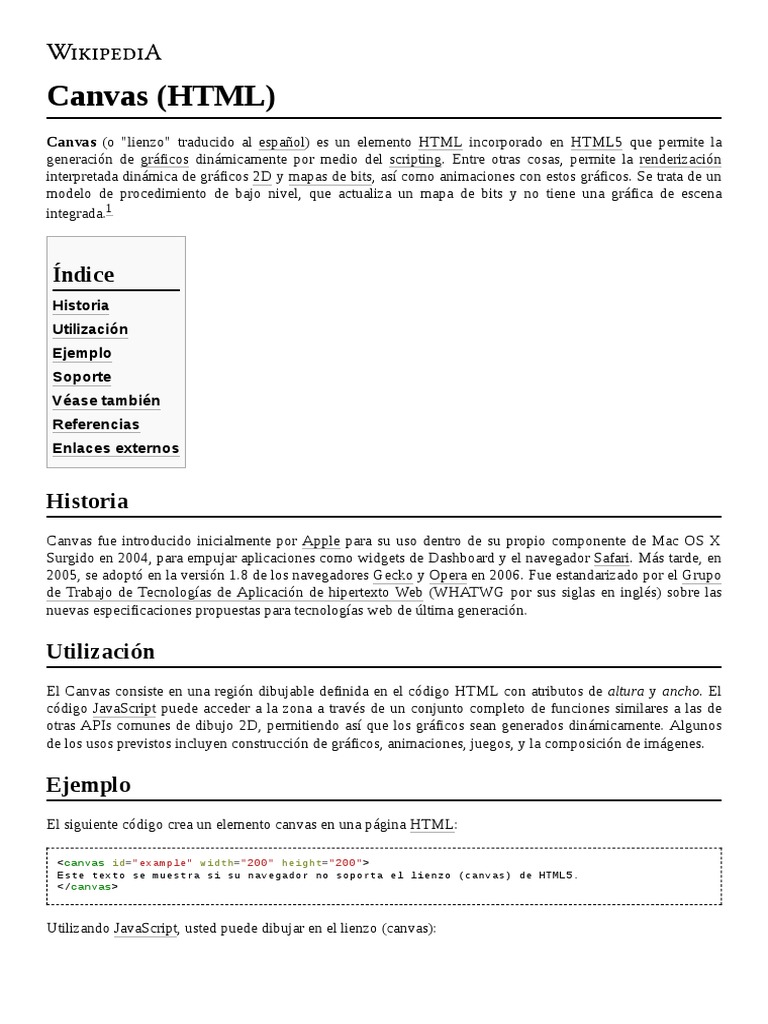 09.04 - Aplicaciones Web - HTML5 - 01 - Wikipedia - Canvas | PDF | Estándares web | Desarrollo ...