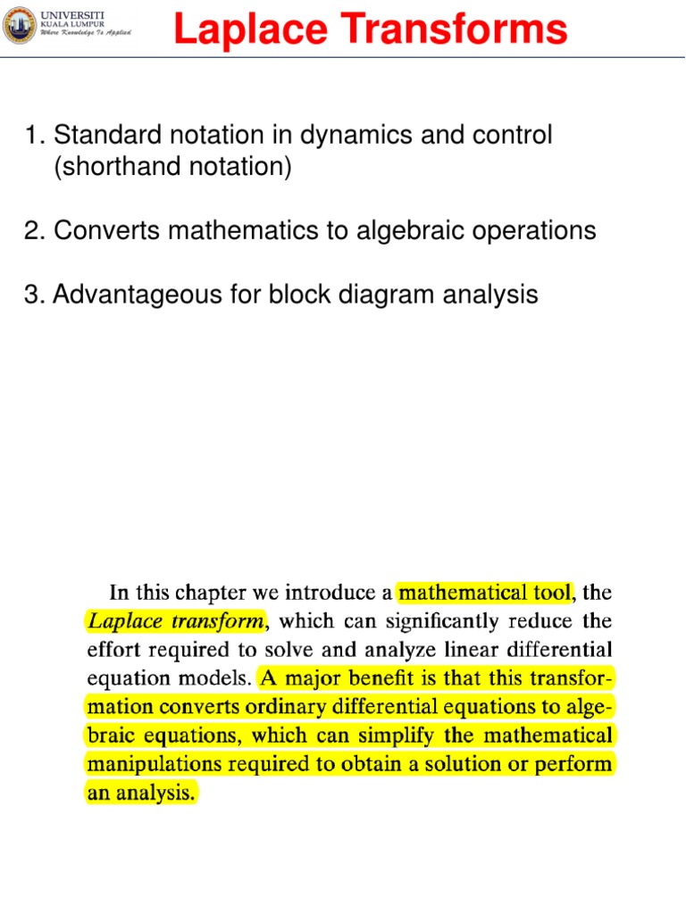 C2 - 1 - Laplace Transforms | PDF