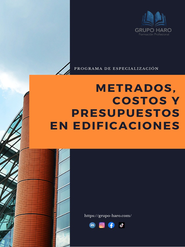 Brochure - Metrados, Costos y Presupuestos en Edificaciones | PDF | Presupuesto | Ingeniería