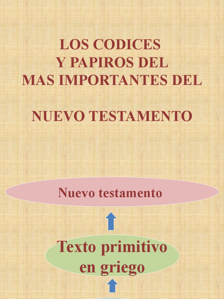 Papiros y códices del Nuevo Testamento | PDF | Nuevo Testamento | Biblia