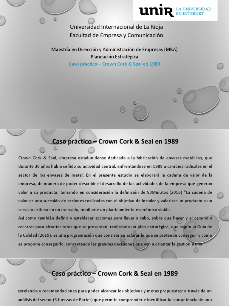 Estrategia de Crown Cork & Seal 1989 | PDF | Business | Planificación ...