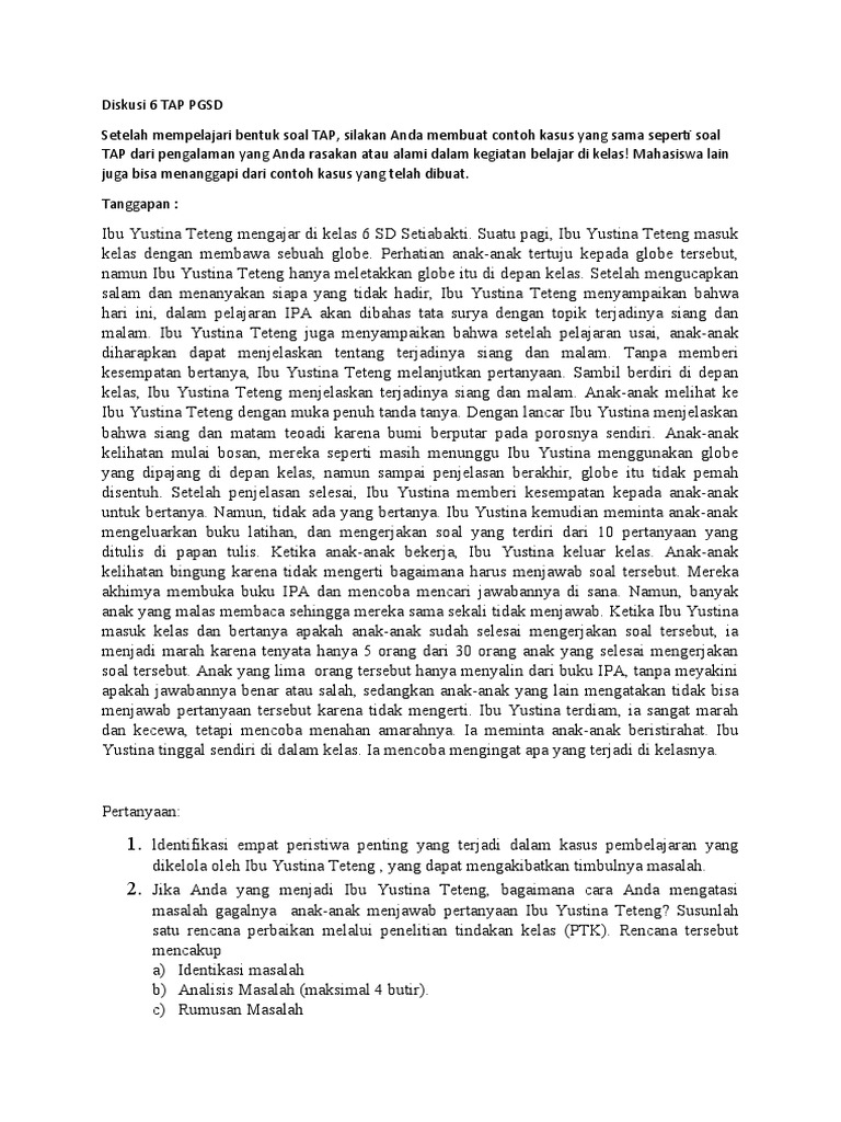 Diskusi 6 TAP PGSD | PDF