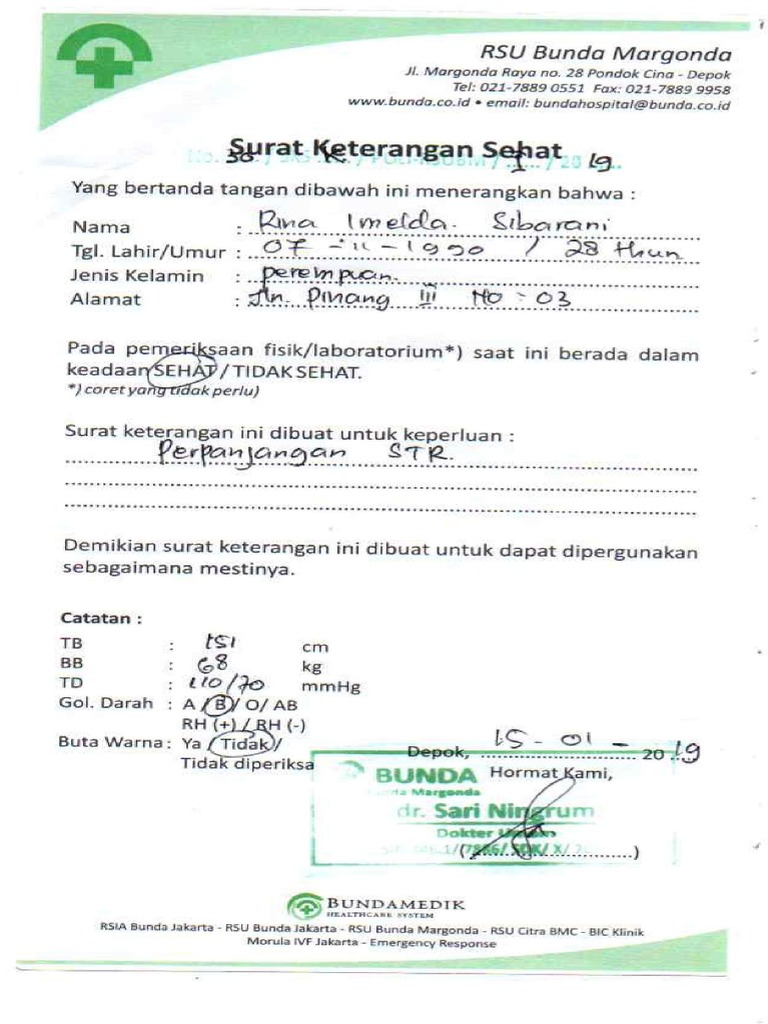 Surat Sehat 2-Compressed | PDF