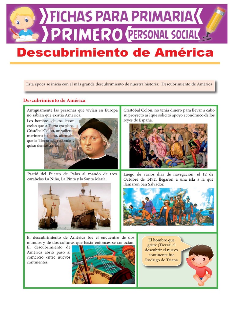 Descubrimiento de América para Primer Grado de Primaria - 1 | PDF