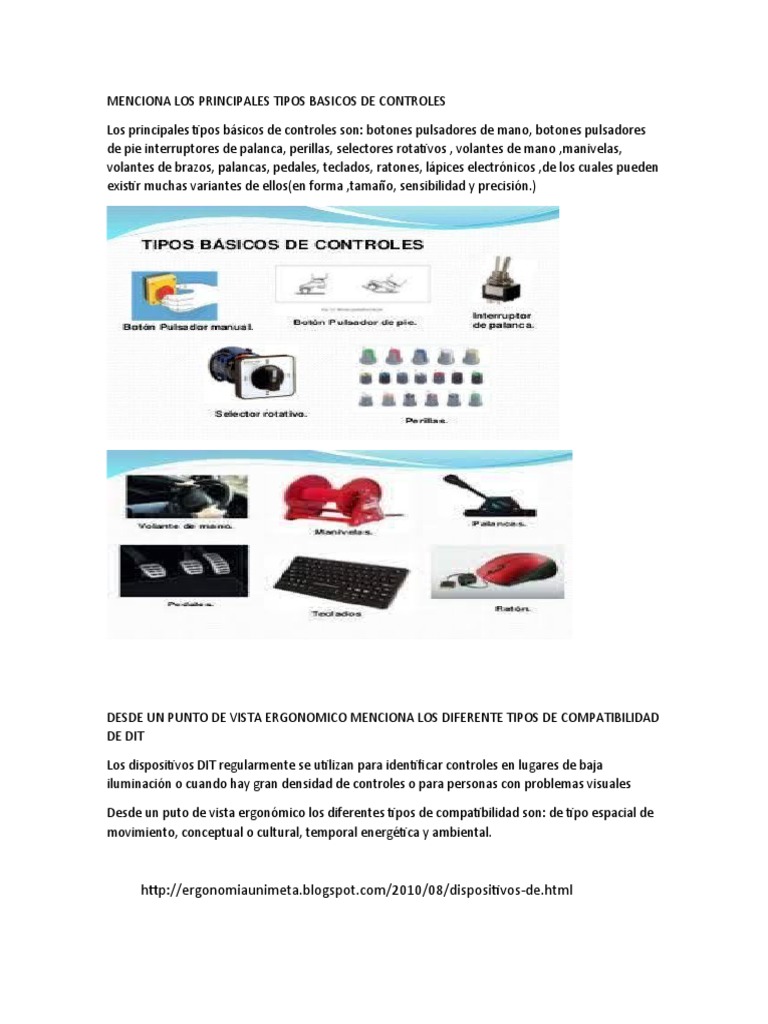 Menciona Los Principales Tipos Basicos de Controles | PDF