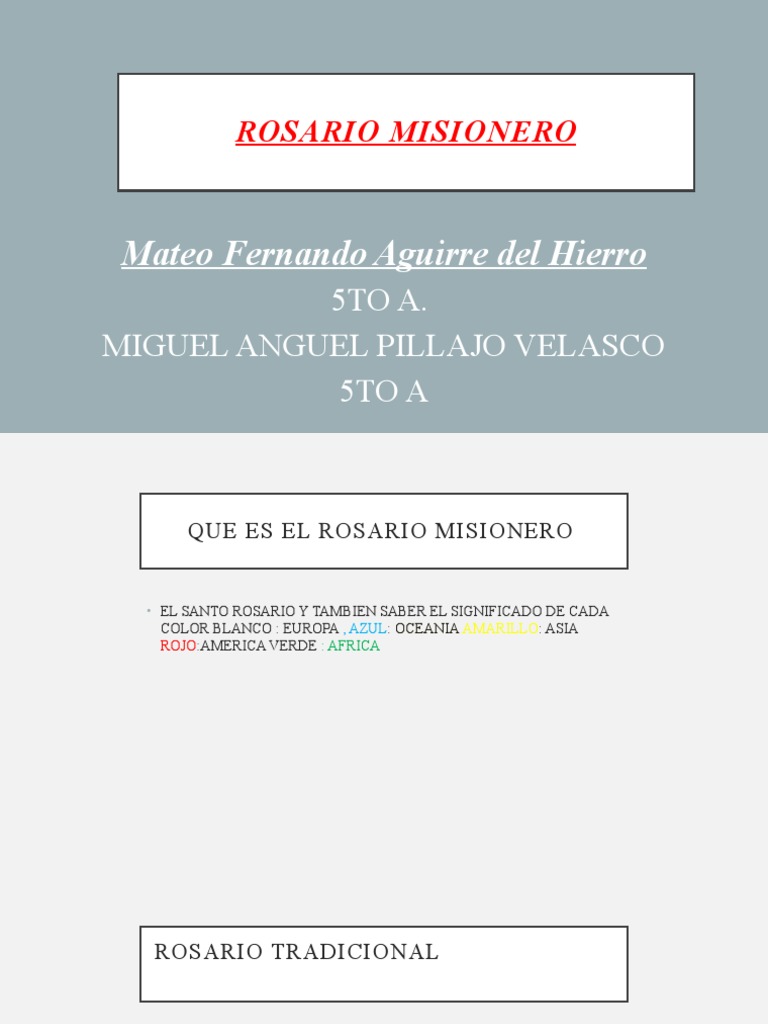 Rosario Misionero: Oración y Significado | PDF | Rosario | María, madre ...