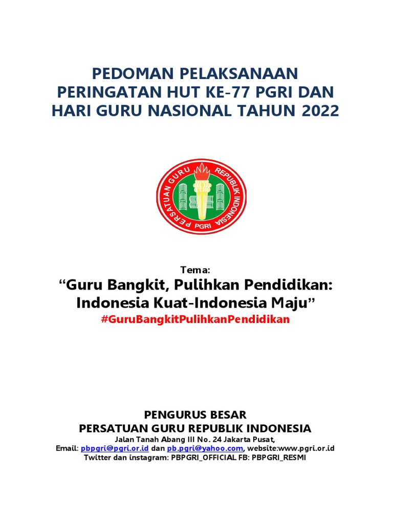 Pedoman Hari Pgri Dan HHGN 2022 | PDF