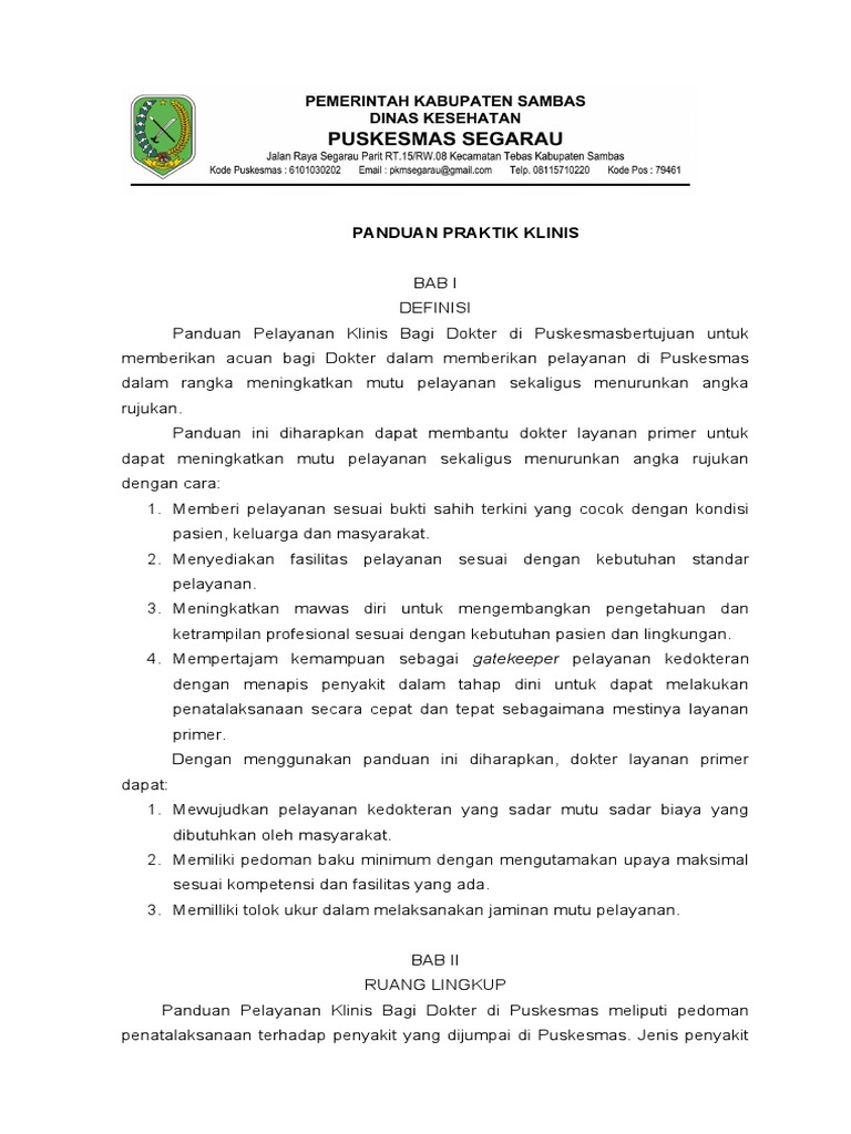 PANDUAN Praktik Klinis | PDF