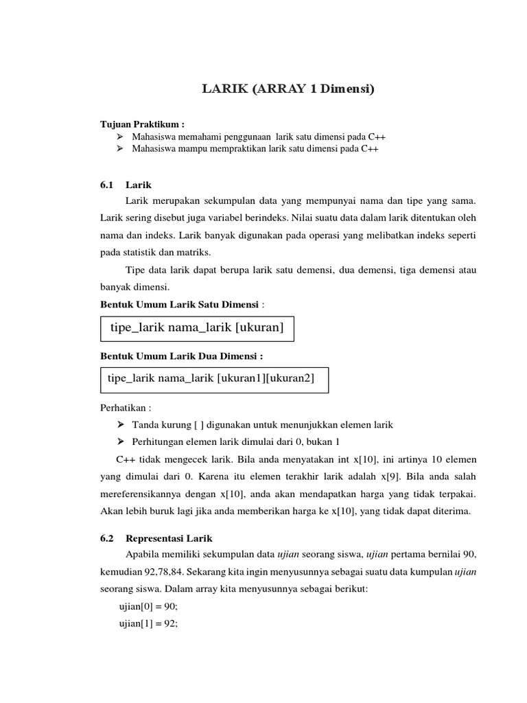 7th - Array 1D (LARIK) | PDF