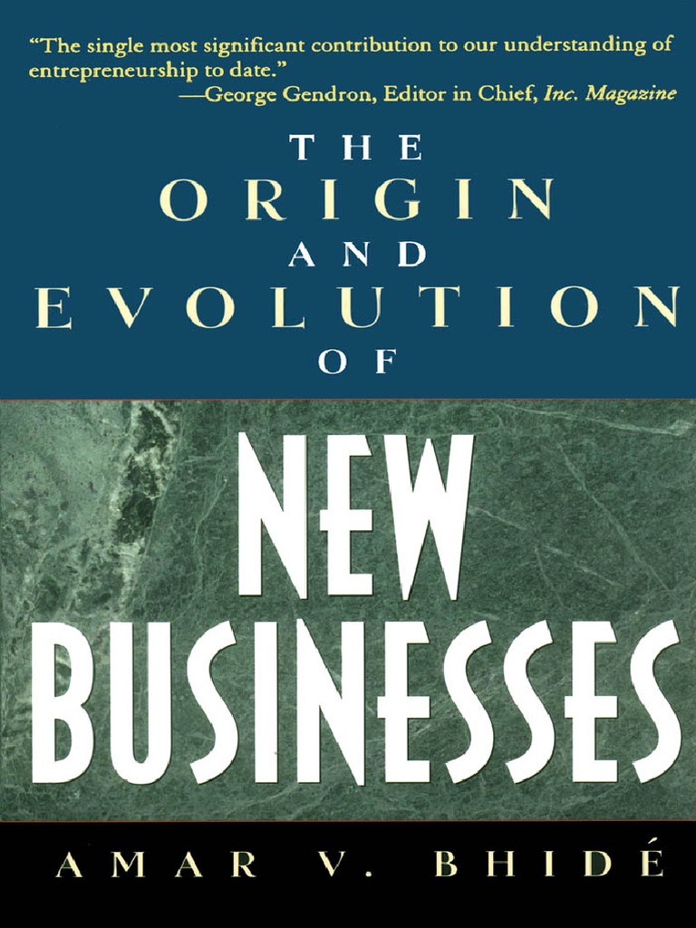 The Origin and Evolution of New Businesses | PDF | Entrepreneurship ...