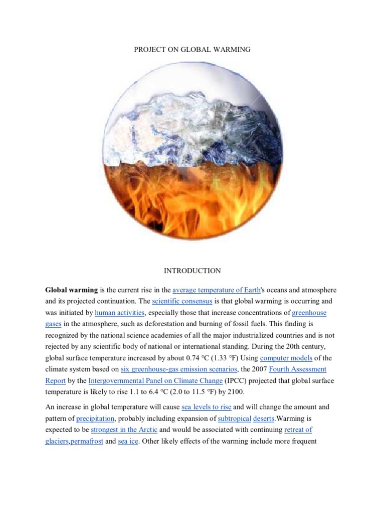 Project On Global Warming | PDF | Global Warming | Greenhouse Effect