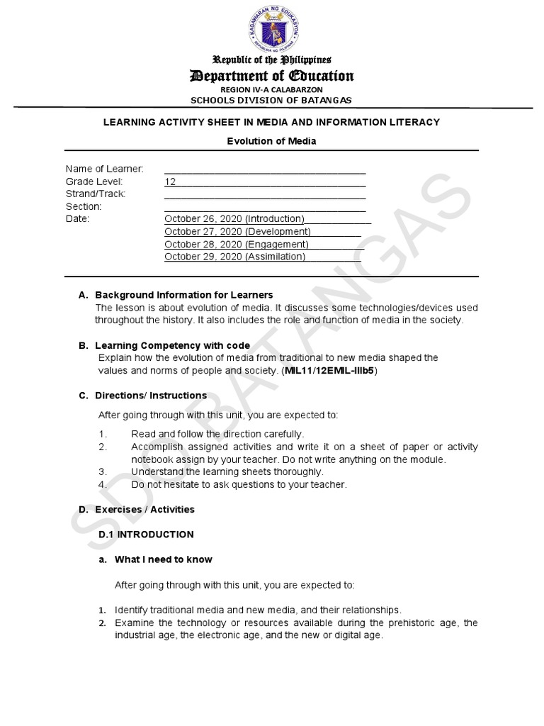 2.media and Information Literacy - EVOLUTION OF MEDIA MELC 4 - LAS ...