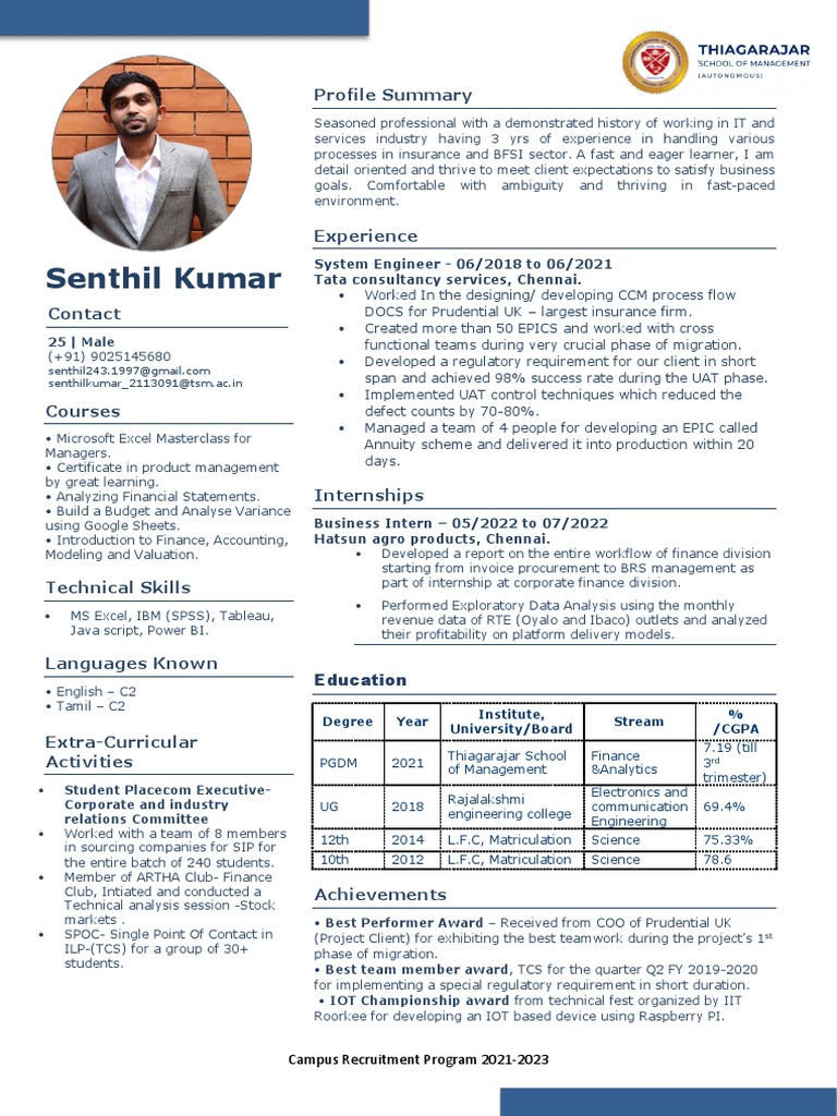 Senthil Resume | PDF | Business | Computing
