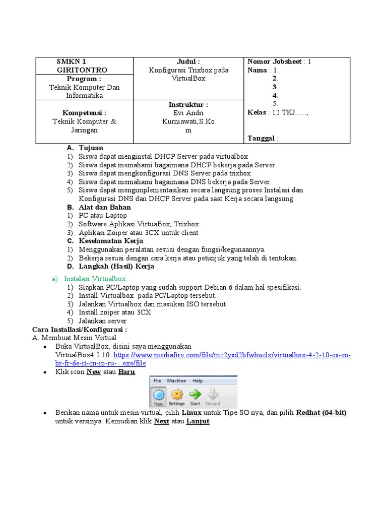 PDF Contoh Job Sheet TKJ - Compress | PDF
