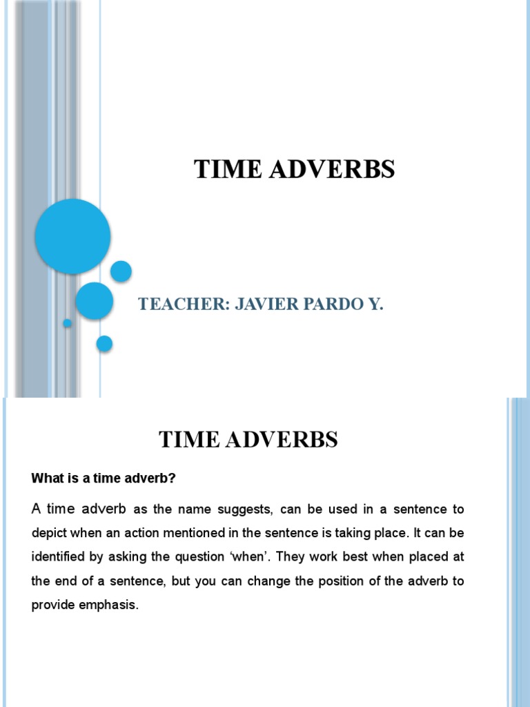 Eleventh Week Time Adverbs Unac Fca - Answers | PDF