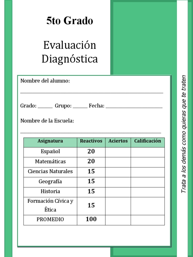 5to Grado - Evaluación Diagnóstica (2014-2015) | PDF | México | Nueva españa