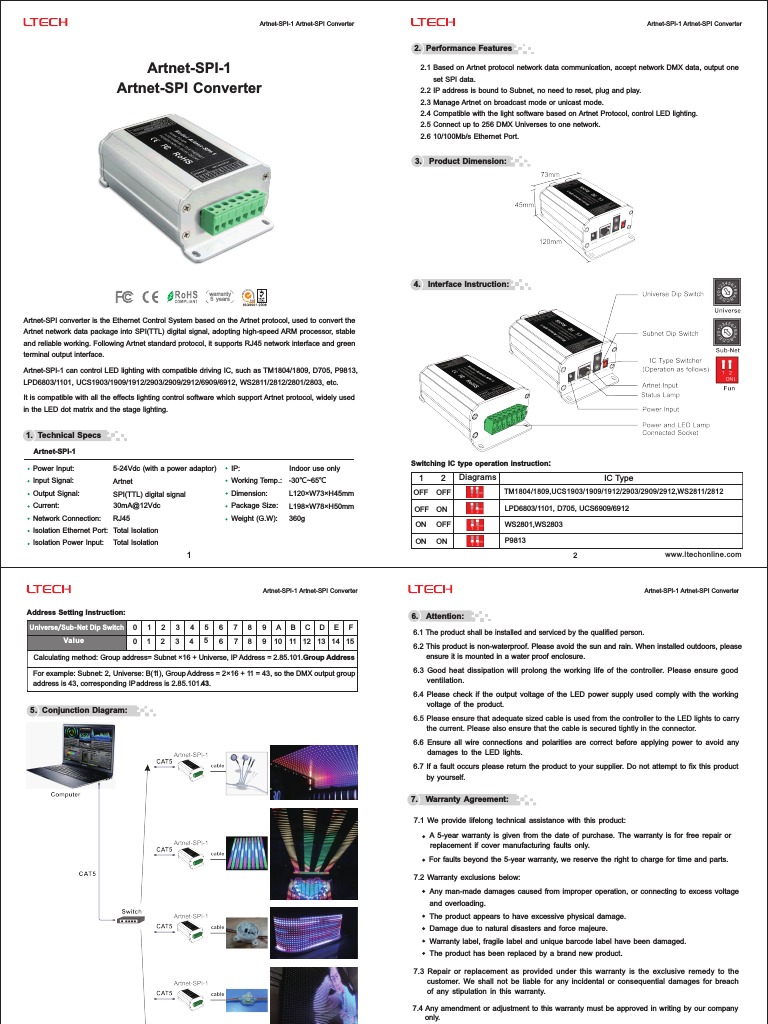 Artnet-SPI-1_EN | PDF | Computer Network | Input/Output