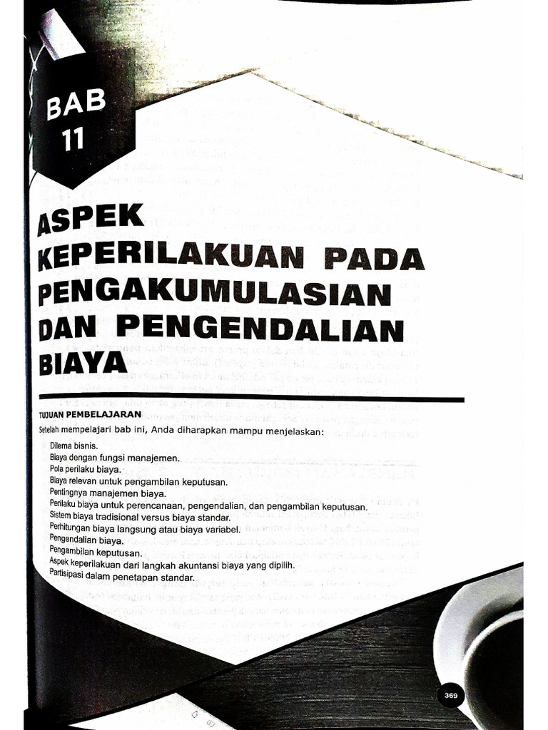 BAB 11 Aspek Keperilakuan Pada Pengakumulasian Dan Pengendalian Biaya | PDF