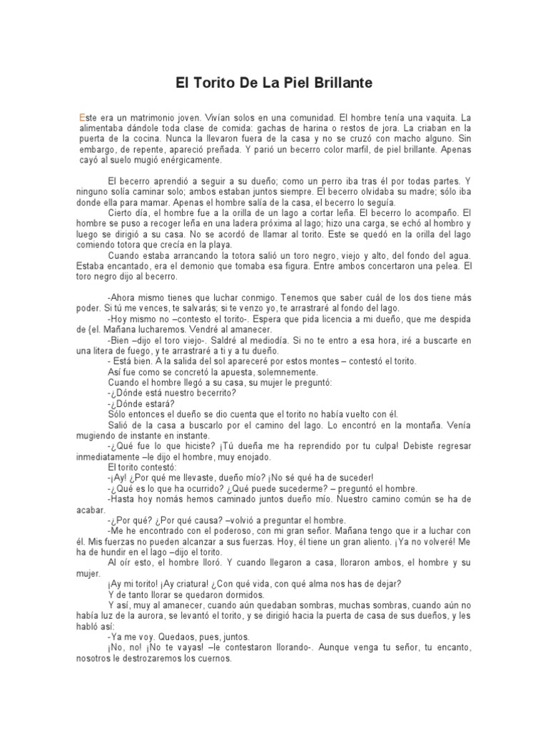 1° El Torito de La Piel Brillante | PDF