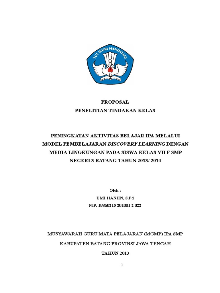 Proposal Penelitian Tindakan Kelas Peningkatan Aktivitas Belajar Ipa | PDF