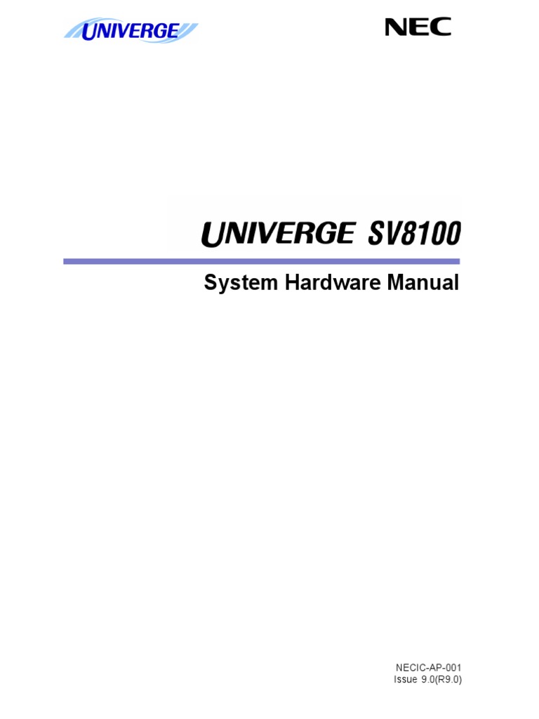 Univerge sv8100 | PDF | Network Switch | Electrical Connector