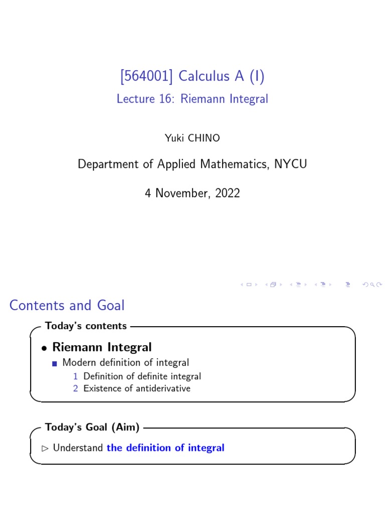 Calculus I (Lecture 16) | PDF