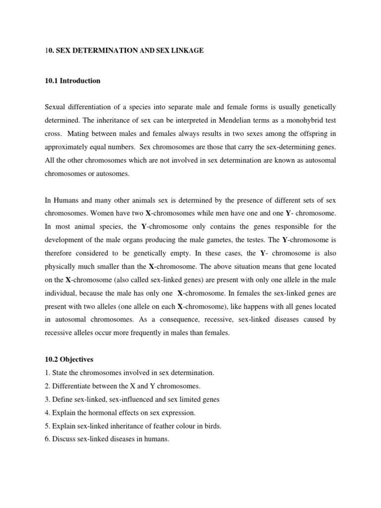 Sex Linkage And Sex Determination Pdf Dominance Genetics Allele