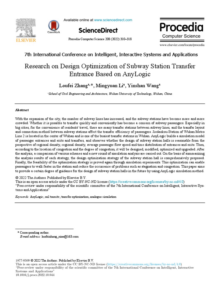 1 s2.0 S1877050922014855 Main | PDF | Rapid Transit | Simulation