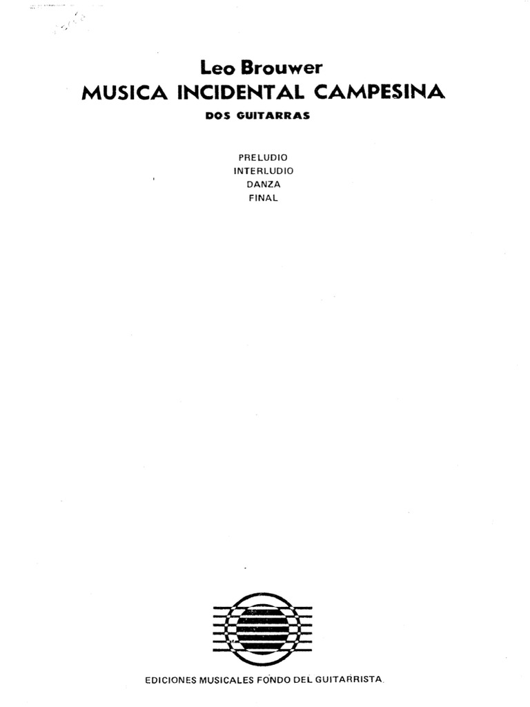 Brouwer - Musica Incidental Campesina - Duo Chit | PDF