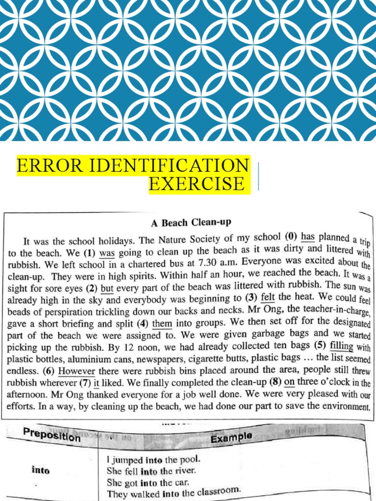 Error Identification Exercise Pdf 