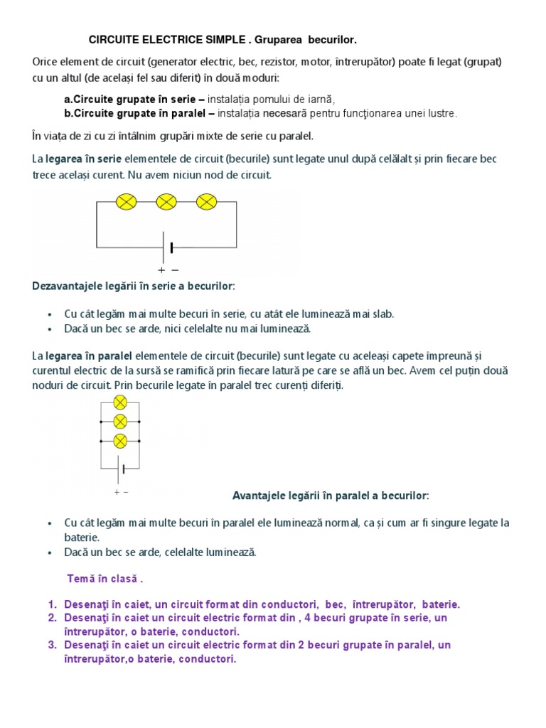 CL 8 Circuite Electrice Simple | PDF