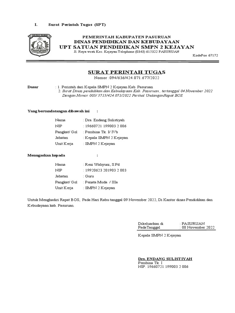 SPPD Reni Okt Bos | PDF