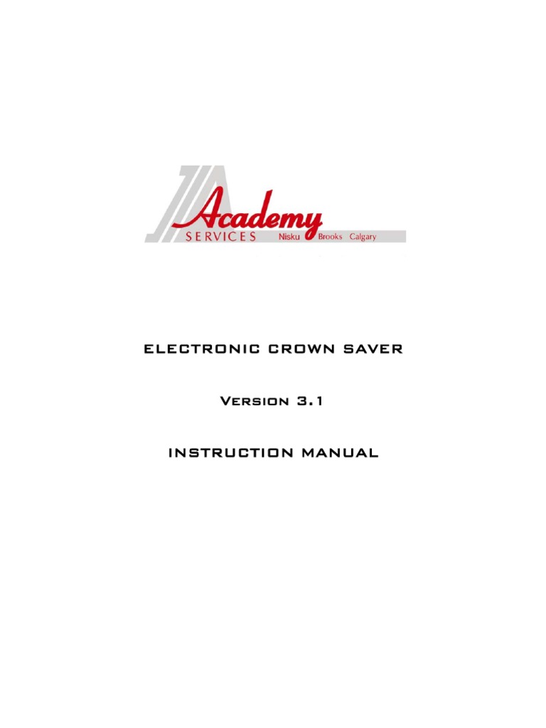 Electronic Crown Saver Manual v3.1 | PDF | Programmable Logic ...