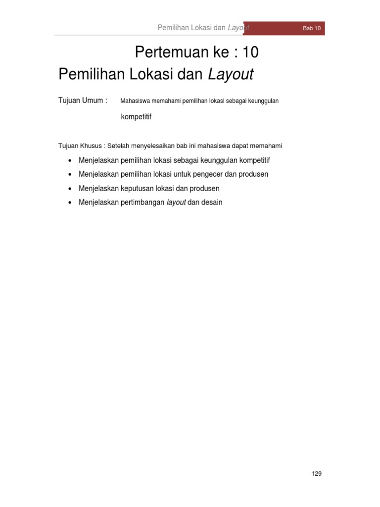 Pemilihan Lokasi Dan Layout | PDF