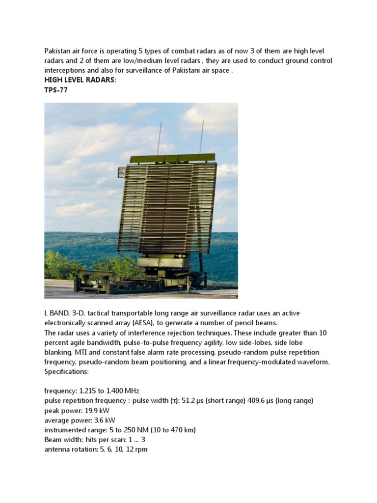 Airfprce Radar Detail | PDF | Radar | Electronics