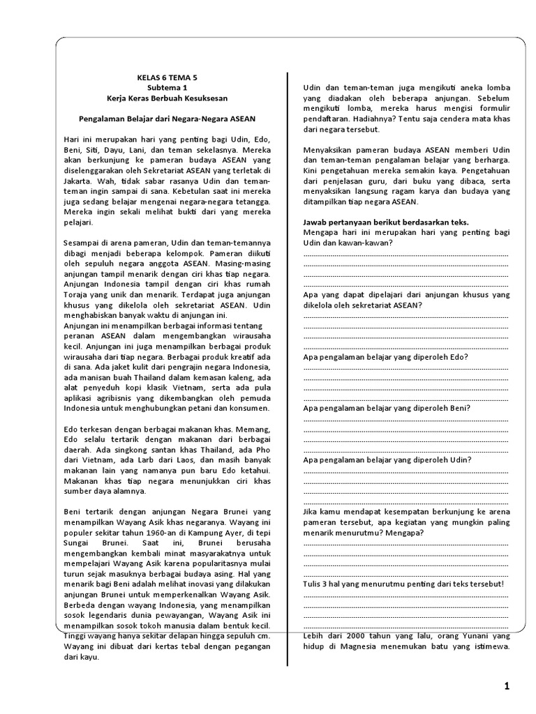 Kelas 6 Tema 5 Revisi 2018 Pdf