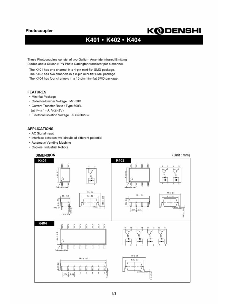 DC DC Converter K401 Datasheet | PDF