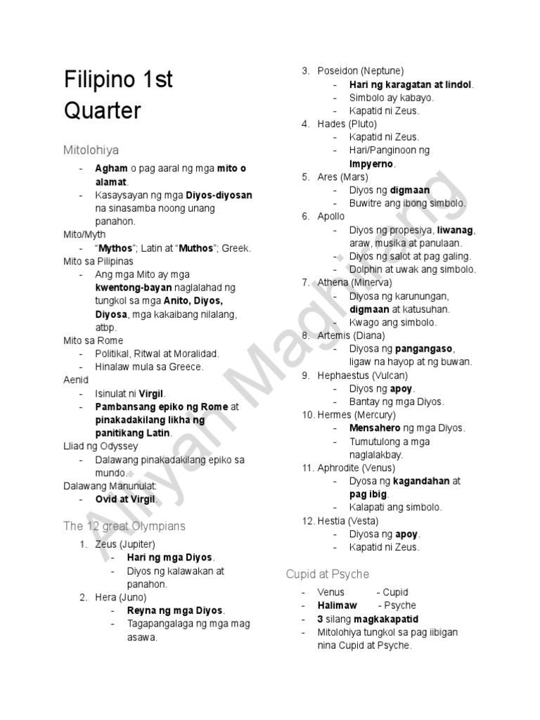 Filipino 1st Quarter | PDF