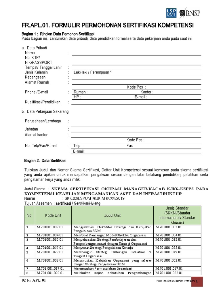 Fr Apl 01 Formulir Permohonan Msdm6 Pdf