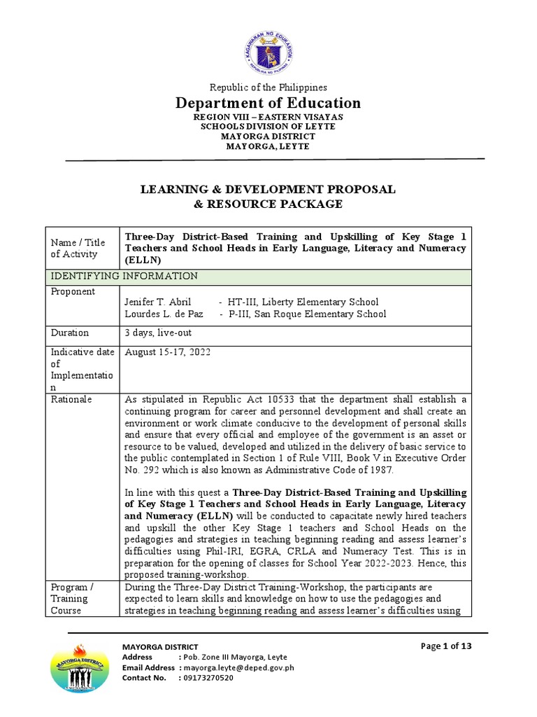 ELLN D Resource Package ELLN 2022 | PDF | Teaching Method | Learning