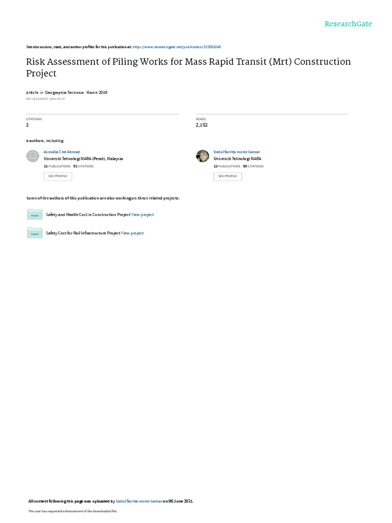 HIRARC Piling Works | PDF | Risk | Occupational Safety And Health