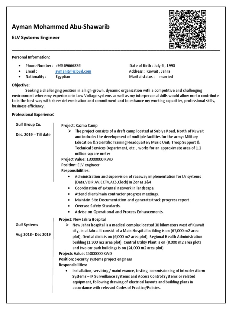 Ayman Shawarib Elv Engineer 220701 152305 | PDF | Security Alarm | Computer Security
