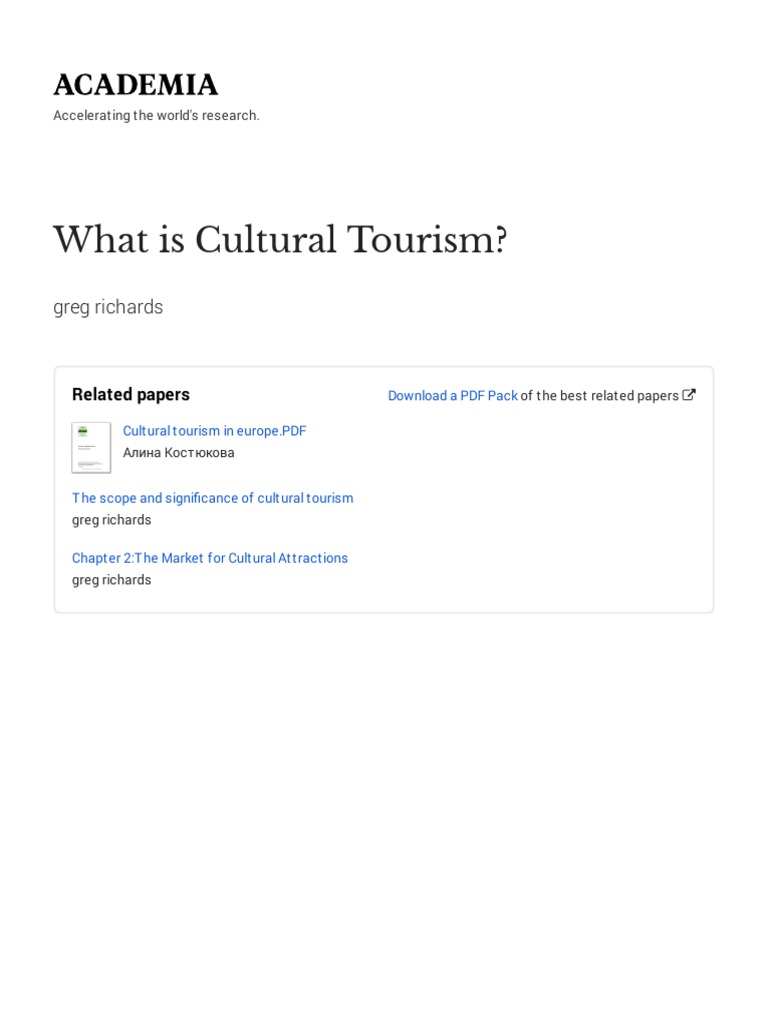 What - Is - Cultural - Tourism With Cover Page v2 | PDF