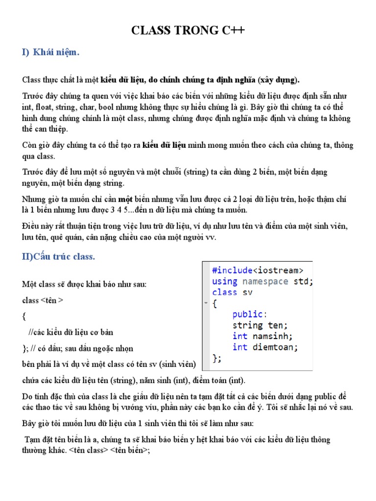 Class Trong C++ | PDF